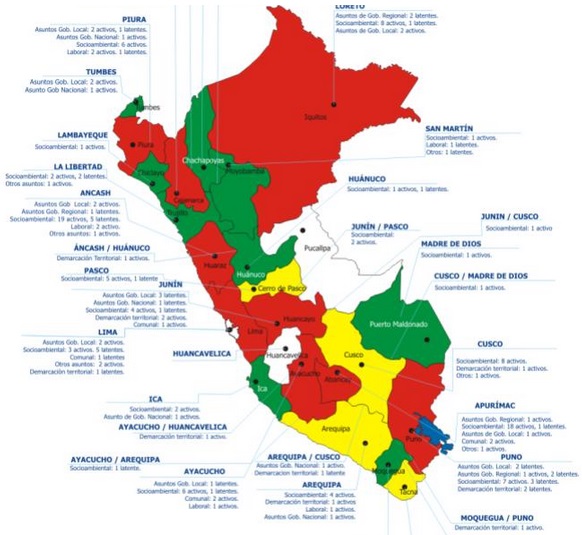La mayor cantidad de conflictos sociales se ubica en Áncash ...